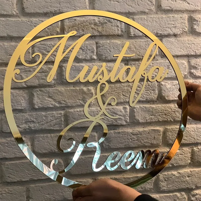 Round Acrylic Laser Cut Name Sign Custom Wedding Signs Baby Shower ...