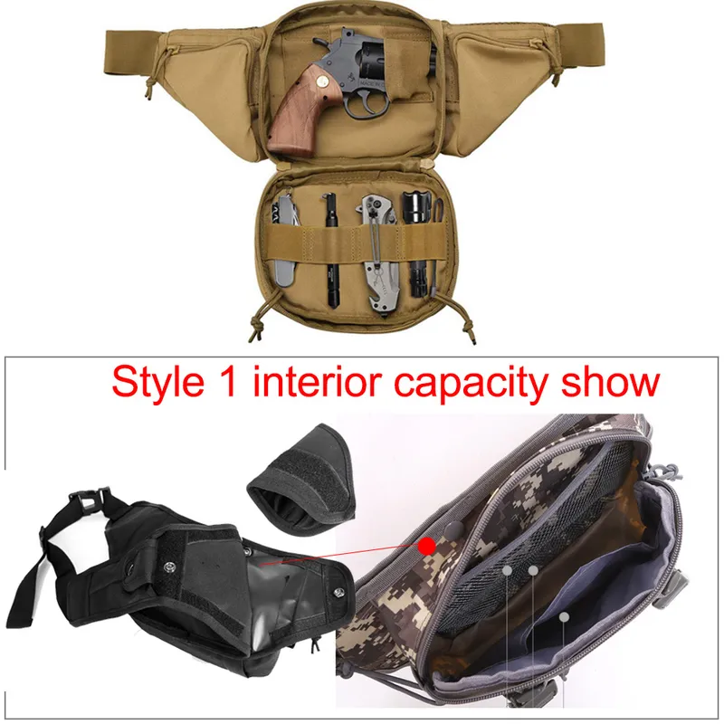 Outdoor Tactical Gun Waist Bag Holster Chest Military Combat Camping ...