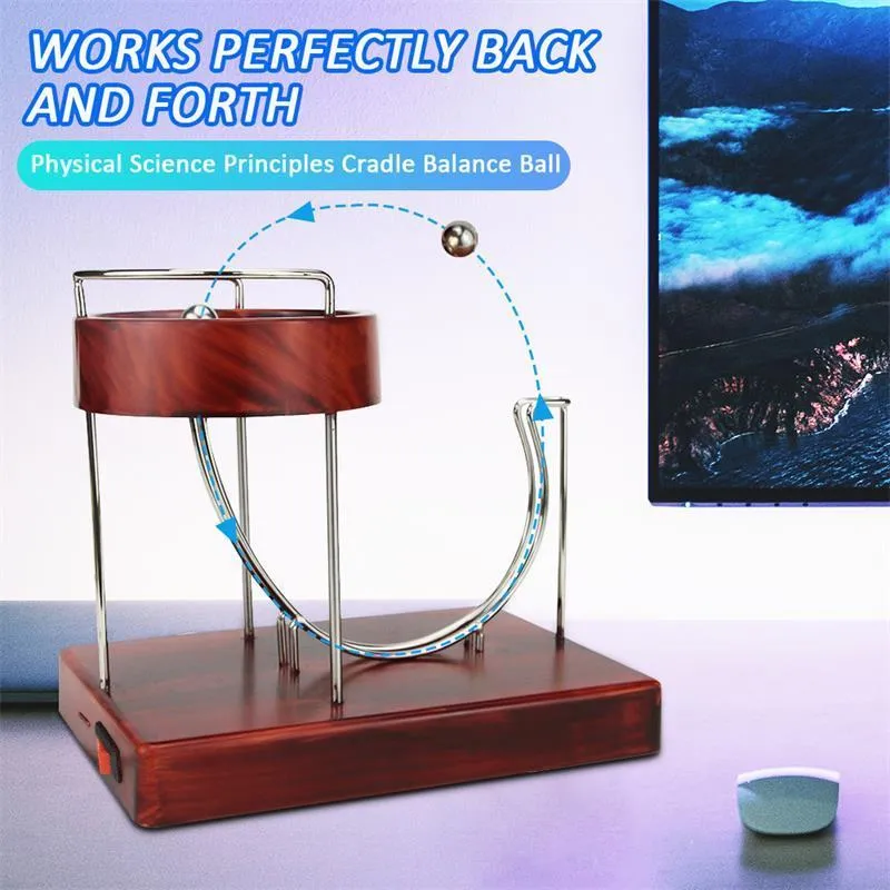 Pendulum Toy Kinetic Art Marble Machine: Metal Perpetual Motion ...