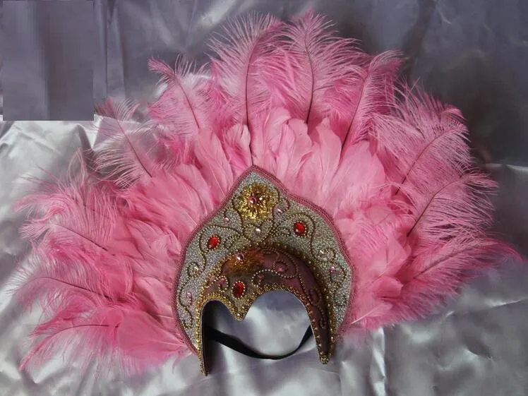Handmade Brazilian Venetian Style Masquerade Feather Masquerade For ...