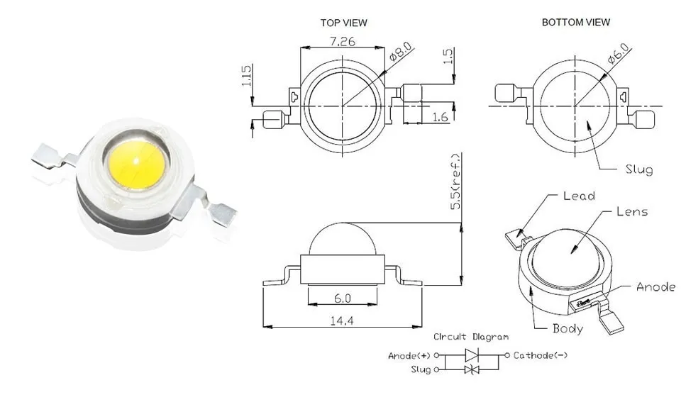 Bezeichnung High Power LED Package - Mikrocontroller.net