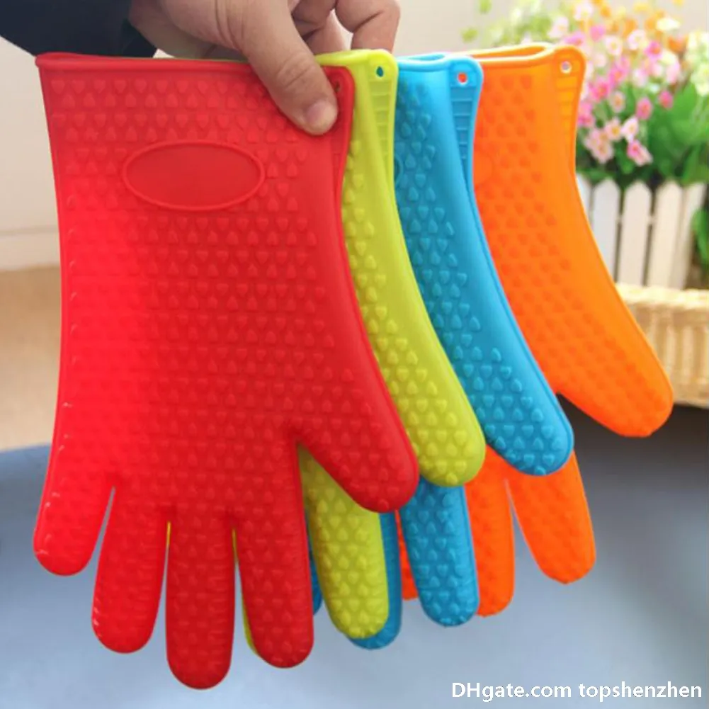 Heat Resistant Silicone Cooking Gloves For BBQ, Baking, And Cooking ...