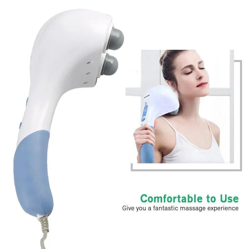 Electric Double Head Massager Body Head Neck Shoulder Back Leg Foot ...