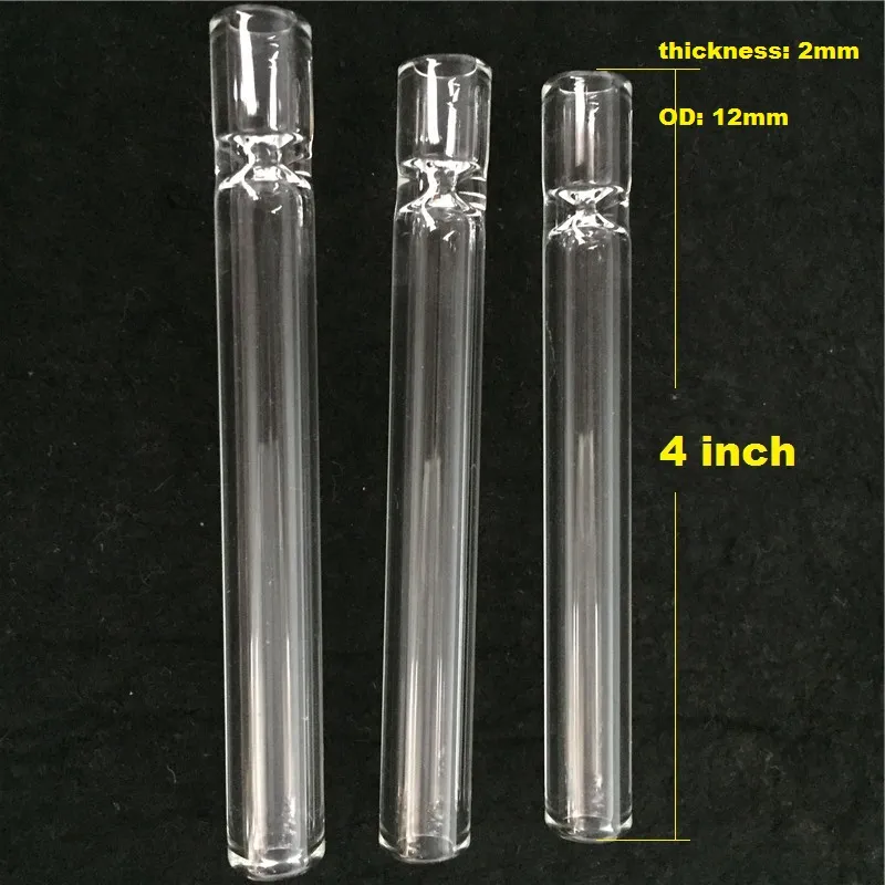 4inch Bat One Hitter Pipe Clear Glass Tube Hand Pipes Hookah ...