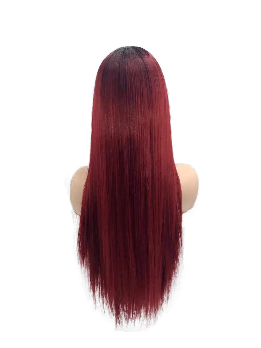 Long Burgundy Lace Front Wig Two Tones Omber 99j Wine Red Color ...