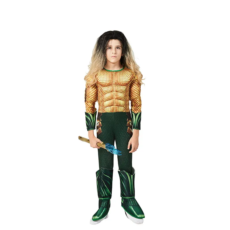 Kids Dc Comic Superhero Aquaman Muscle Dress Up Halloween Fancy Dress ...