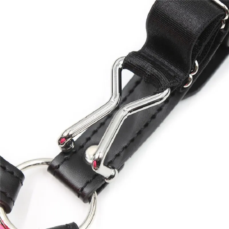 Leather Fetish Bondage Open Mouth Bite Gag Nose Clip Bdsm Restraint ...