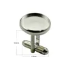 925 Silver Cufflink Base Cuff Link Blanks With Round Bezel Tray For ...