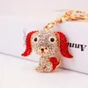Rhinestone Dog Keychain Metal Pendant Black Zinc Alloy Animal Shape for ...