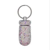Diamond Metal Round Silicone Pill Box Holder Container with Keychain ...
