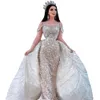 Saudi Arabia Pearls Beads Mermaid Wedding Dress Off-Shoulder Short ...
