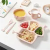 Baby Dinosaur Tableware 6-Piece Kids Dinner Set Food-Grade Plastic Fork ...