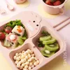 Baby Dinosaur Tableware 6-Piece Kids Dinner Set Food-Grade Plastic Fork ...