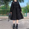 Harajuku Women's Gothic Midi Dress: Black Punk Suspender Bandage ...