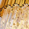 Modern Gold Crystal Round Pendant Ceiling Light Fixture with K9 Crystal ...
