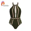 Andzhelika Sexy One-Piece Swimsuit Mesh Patchwork Swimwear Strapless ...