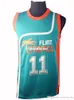 Ed Monix Jersey Flint Tropics Semi Pro Movie Teal Green White Polyester ...