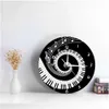 Piano Keys Wall Clock: Modern Black & White Round Music Keyboard Clock ...