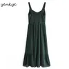 Elegant Green Chiffon Midi Dress - Sexy Sleeveless A-Line Summer Party ...