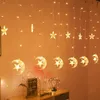 Eid Mubarak Decoration: Moon Star LED Curtain Light String Garland for ...