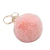 Fluffy Faux Fur Pompoms Key Rings Rabbit Plush Alloy 18K Gold Plated ...