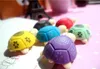 Colorful turtle shell animal-shaped pencil eraser made of plastic ...