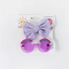 Girls Headband Sunglasses Set Kids Hollow Bow Hairband Outdoor Sun ...