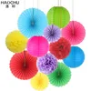 Set of Paper Fan Pinwheels, Hanging Crafts, Tissue Pom Poms, Flower ...