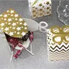 Golden Star Square Paper Gift Boxes Recycled Cardboard Gold Foil Color ...