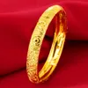 Phoenix Dragon Pattern Women's Bangle, 18k Yellow Gold Filled Bracelet ...