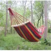 Two-Person Outdoor Canvas Camping Hammock with Bend Wood Stick Steady ...