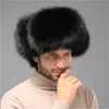 Premium Fox Fur and Leather Ushanka Hat - Warm Winter Trapper for Men ...