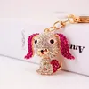 Rhinestone Dog Keychain Metal Pendant Black Zinc Alloy Animal Shape for ...