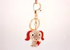 Rhinestone Dog Keychain Metal Pendant Black Zinc Alloy Animal Shape for ...