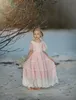 Pink Princess Communion Dresses: Bohemian Flower Girl Dress With Ruffle ...