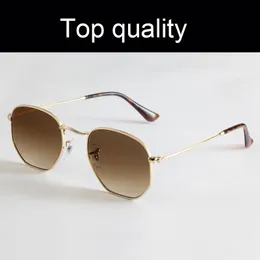 Hexagonal 3548 Sunglasses for Men and Women with Real Glass Resin ...