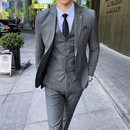 2022 Business Slim Fit Striped Suit Men Set With Plaid 2022 Business Slim Fit Striped Suit Men Set With Plaid