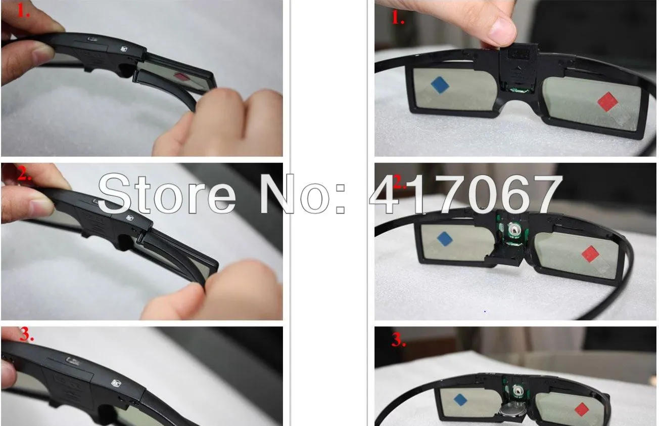 20242X Bluetooth 3D Active Shutter TV Glasses, Work With Panasonic 3D ...