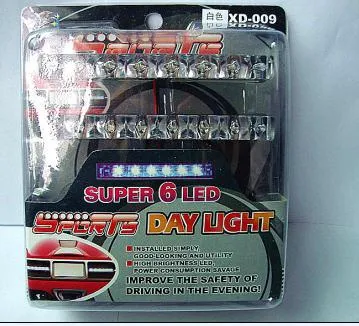 Car Exterior Decoration LED Day Light Car Running Daylight Auto Led 6LED DRL Daylight White 12V ...