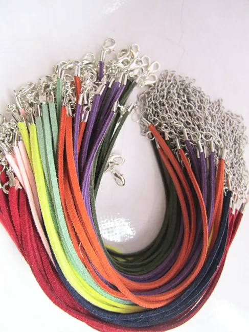 Assorted Color Genuine Leather Choker Necklace Cord with Lobster Clasp ...