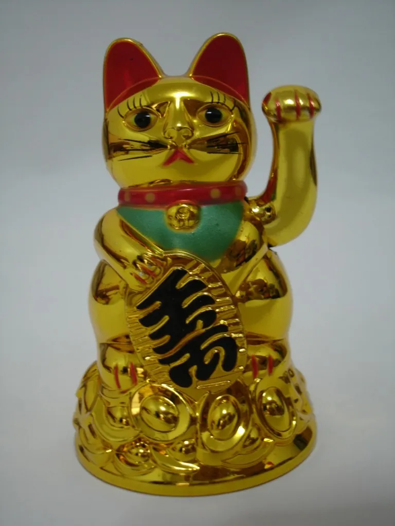 Maneki Neko Lucky Cat Chinese Feng Shui Waving Wealth Fortune Egyptian ...