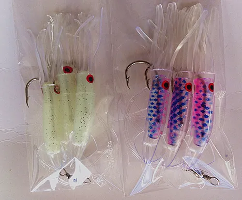 3-Piece Squid Lures: Realistic Soft Baits for Sea Trolling with Hooks ...