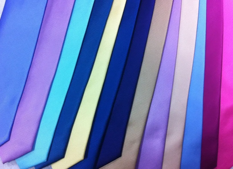 DHgate.com:Silk Necktie Set of 5 for Men, Plain Solid Stripe Color ...