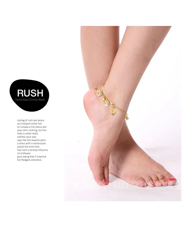 Belly Dance Bells Foot Jewelry Set Stunning Gold Anklet With Bells ...
