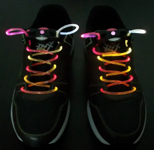 LED Light Up Flash Glow Shoelaces Disco Strap Lamps Stick Shoestring ...