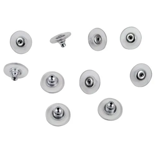 1000 Silver Tone Hypoallergenic Bullet Clutch Earring Backs with Pad ...