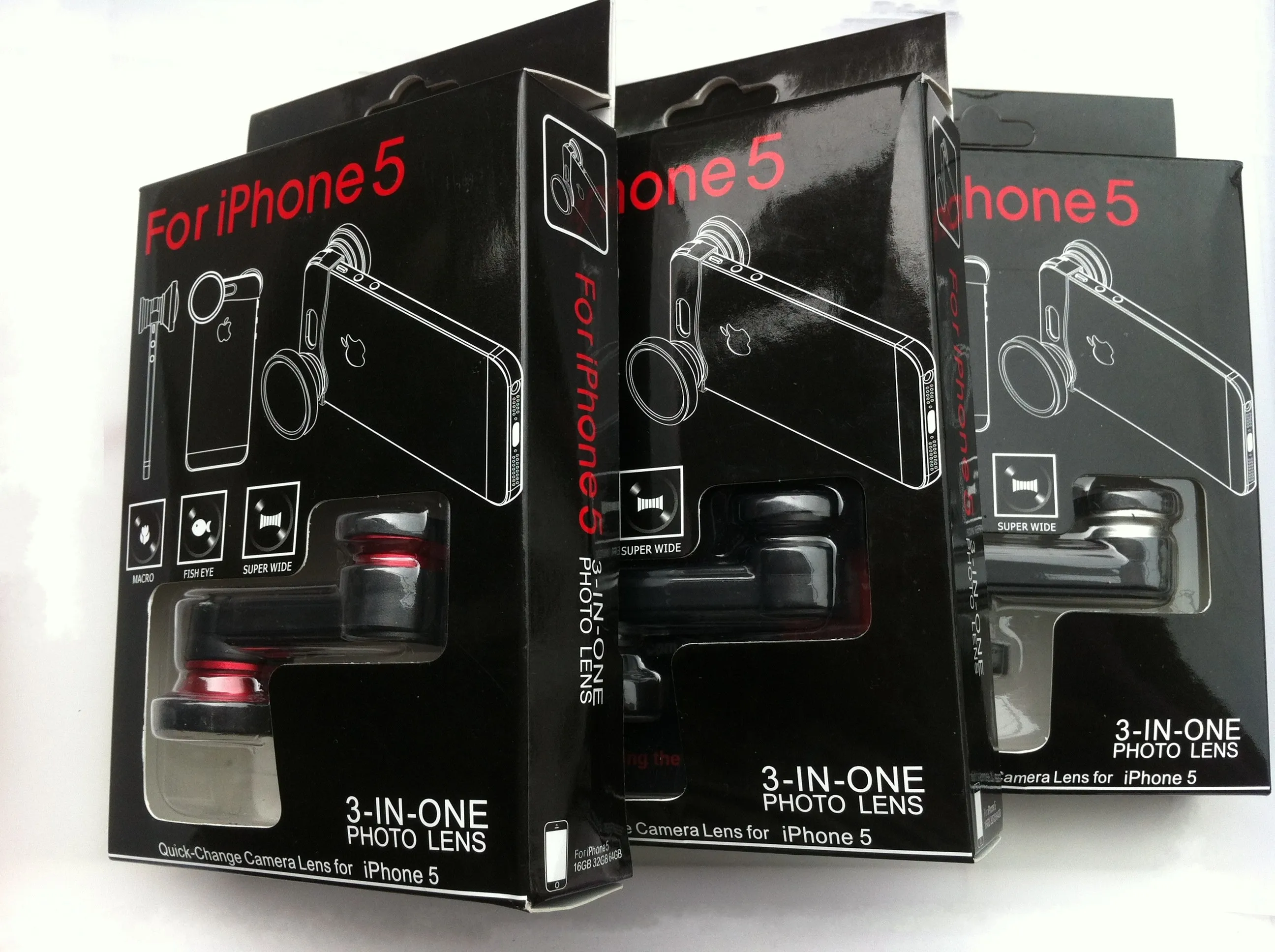 Iphone Mobile Lens Kit: 3 In 1 Clip On 180° Fisheye, Wide Angle Camera ...