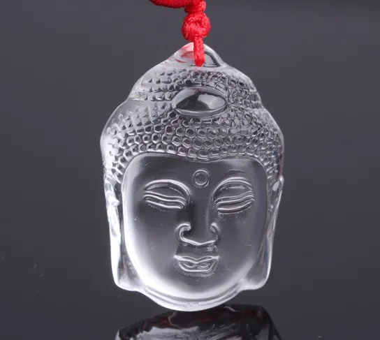 Buddhism Pendant Carved White Crystal Buddha Head Necklace For ...