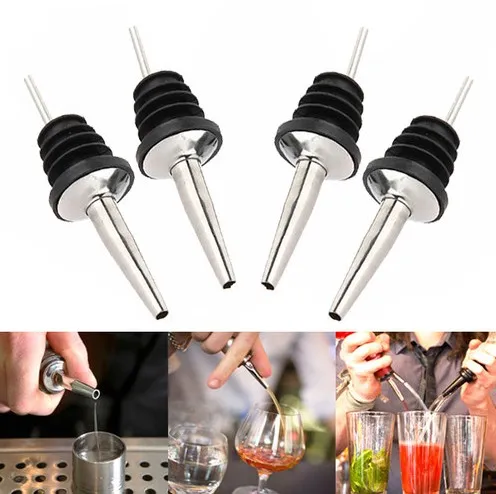 Liquor Spouts Metal Bottle Pourer Bar Drink Dispenser Free Flow Oil ...