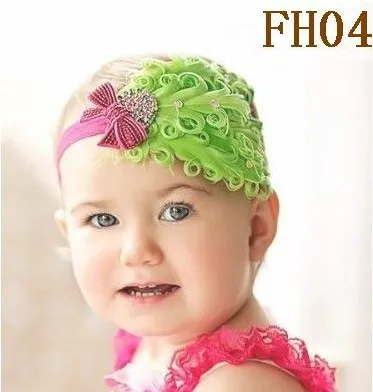 Baby Headbands And Hair Ribbon Set 2024 Feather Flower Headwear For ...
